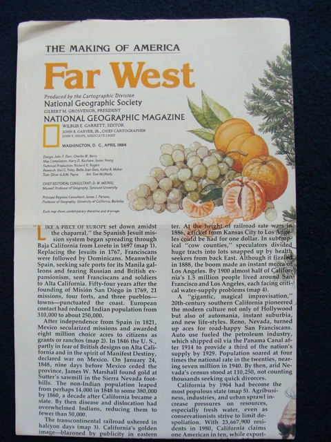 NATIONAL GEOGRAPHIC MAP Supplement - Making of America - Far West ...