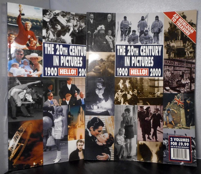 HELLO MAGAZINE THE 20TH CENTURY IN PICTURES 2 VOLUMES 1900-2000 Book x2 ...
