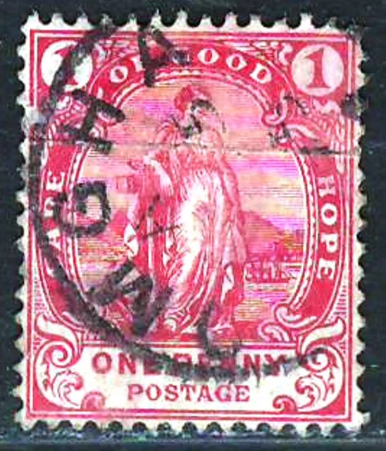 CAPE OF GOOD Hope 1893-1902 1p Fine Used Stamp Scott # 60 Hope Standing ...