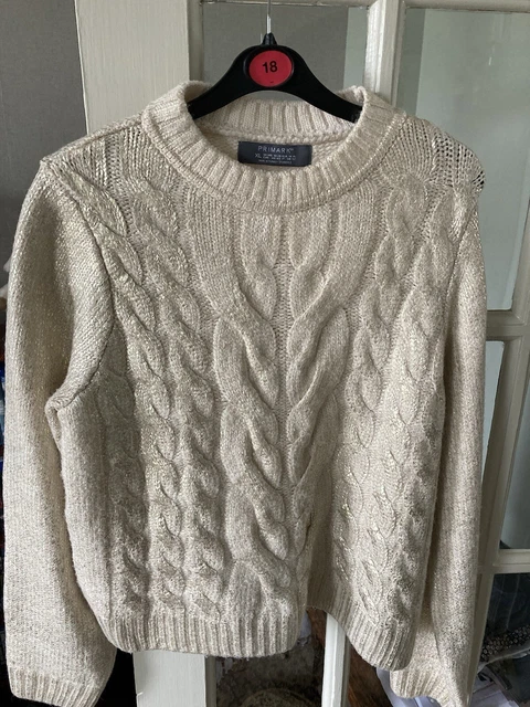 LADIES PRIMARK JUMPER Size XL With Gold Thread £5.50 - PicClick UK