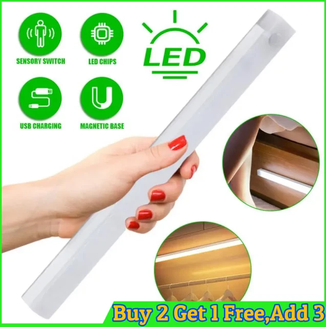 PIR MOTION SENSOR Light Strip USB-Rechargeable Wireless LED Cabinet Closet Lamp £7.22 - PicClick UK