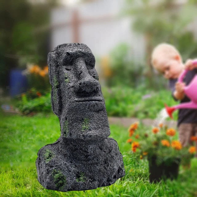 FISH TANK MOAI Statue Easter Island Sculpture Garden Ornament £21.43 ...