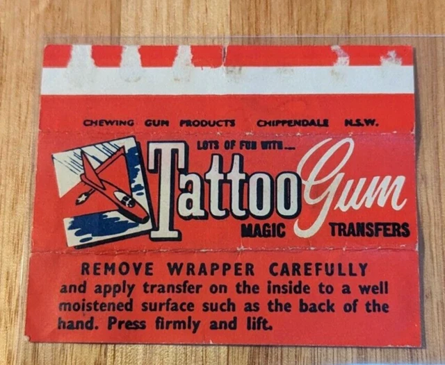 1950S SCANLENS CHEWING Gum Tattoo Magic Transfer Scanlen's Grapes Bunch ...