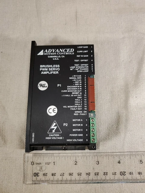 ADVANCED MOTION CONTROLS, Brushless PWM Servo Amplifier, Model B12A6E-HVM (Used) EUR 45,08 ...
