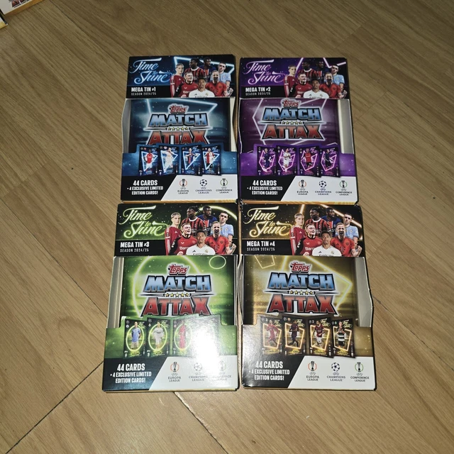 MATCH ATTAX 2024/25 Booster mega Tins 1 2 3 4 box sealed pack 2024/2025 ...