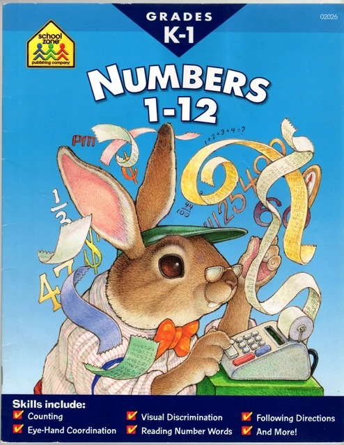 VINTAGE MATH WORKBOOK Grades K-1, Numbers 1-12, 1996 School Zone ...