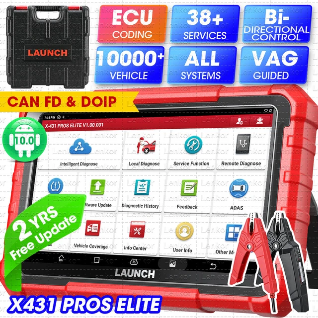 2025 LAUNCH X431 Pro Elite V + Bidirectional Car Diagnostic Scanner ECU ...