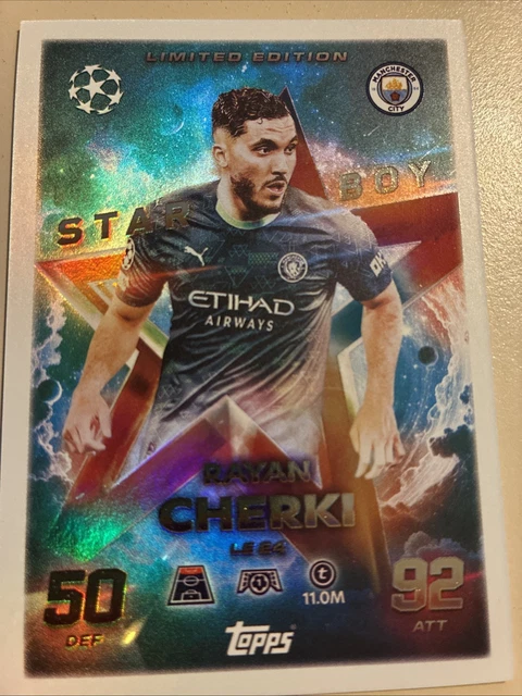 TOPPS MATCH ATTAX 25/26 Limited Edition Star Boy Rayan Cherki LE 24 £2. ...
