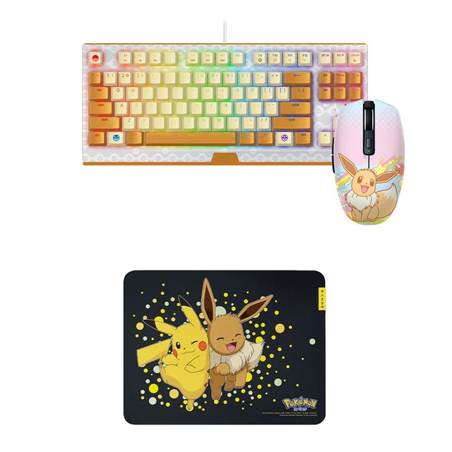 RAZER X POKÉMON Eevee Blackwidow Mechanical Keyboard, Mouse & Mat Combo ...