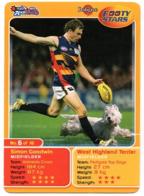 2007 AFL PAL PEDIGREE NAB AUSKICK FOOTY STARS CARD - 6 Simon GOODWIN ...