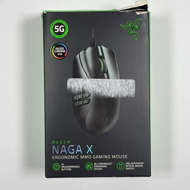 RAZER NAGA X Wired MMO Gaming Mouse: 18K DPI Optical Sensor - 2nd-gen ...