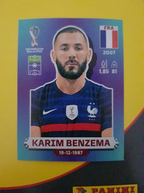 FIGURINA PANINI FIFA World Cup QATAR 2022 FRA 16 Karim BENZEMA Francia ...