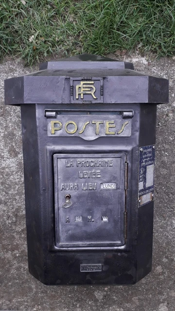 BOITE LETTRE PTT poste art déco mobilier urbain industriel briefkasten ...