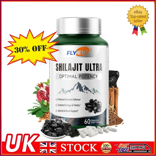 FLYNEW SHILAJIT ULTRA Optimal Potency, Shilajit Extract with L-Arginine ...