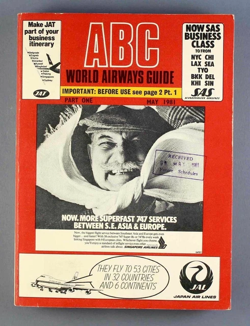 ABC WORLD AIRWAYS Guide May 1980 Airline Timetable Part One Red Book ...