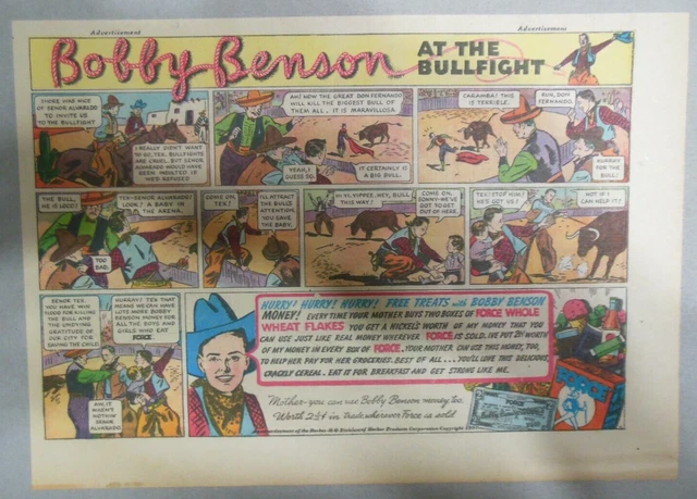 FORCE CEREAL AD: Bobby Benson Premium from 1937 7 x 10 inches "The ...