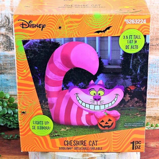 GEMMY DISNEY CHESHIRE Cat Airblown Inflatable Halloween Yard Decor 3.5 ...