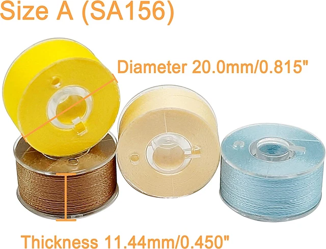 25PCS ASSORTED COLORS 70D/2 (60WT) Prewound Bobbin Thread Plastic Size ...
