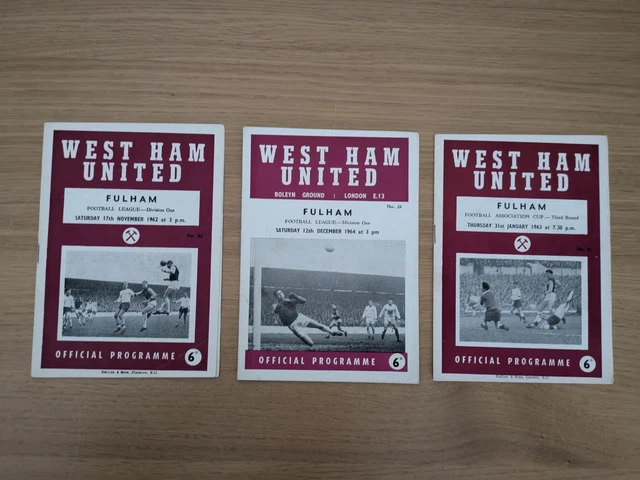 WEST HAM UTD x 3 Programmes. 1962/63/64. £3.29 - PicClick UK