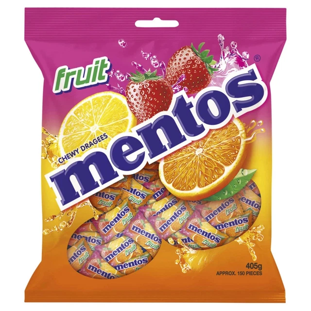 BULK PACK FRUIT Mentos - 405g - 150 Pieces of Chewy Fruit Delight $7.00 ...