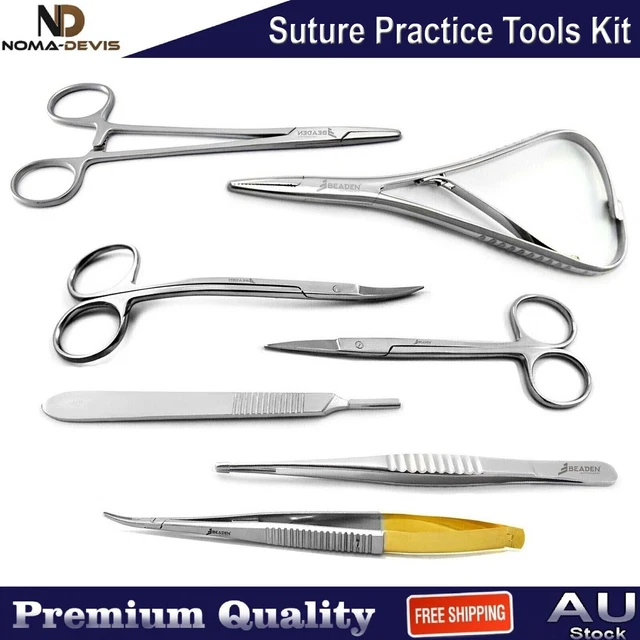 SURGICAL SUTURE PRACTICE Tools Kit Medical Dissecting Scissors Dental ...