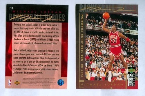 MICHAEL JORDAN 1994-95 MJ Slam Dunk UD Spanish Basketball Heroes Card ...