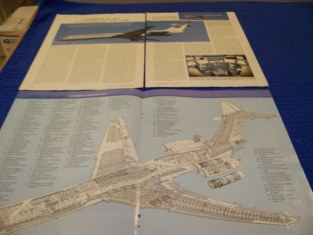 ILYUSHIN IL-62 &A Classic Of Its Time"..2-Page Cutaway/Legend/Details ...