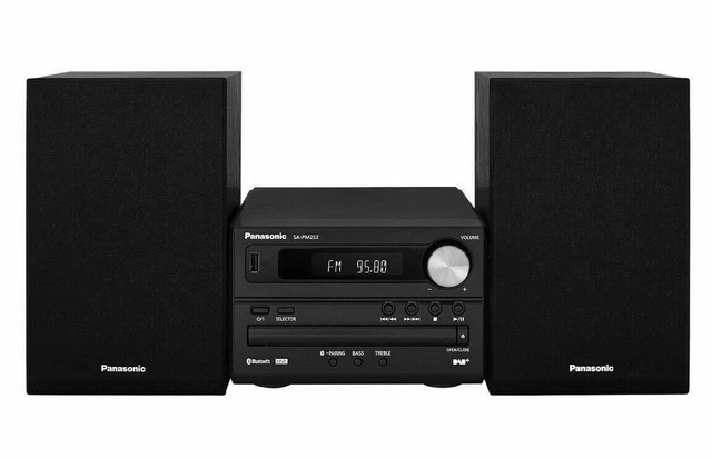PANASONIC SC-PM252EB-K BLUETOOTH 20W CD DAB+ Radio Hi-Fi System - Black ...