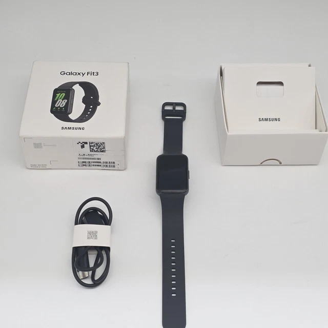SAMSUNG GALAXY FIT3 Smart Watch Black AMOLED Fitness Tracker 13 Day ...
