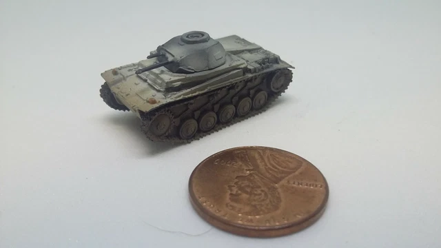 TAKARA 1/144 WORLD Tank Museum 3. German Panzer II tank. In winter wash ...