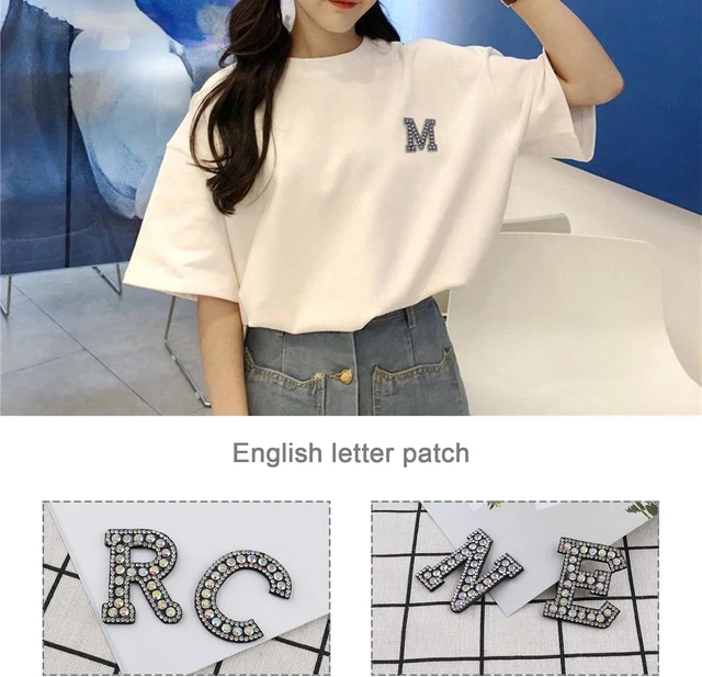 26PCS ALPHABET PATCHES A-Z Letters Rhinestone Appliques Sew on Iron on ...
