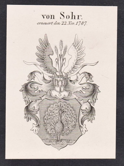 SOHR ARMOIRIES COAT Of Arms Héraldique Heraldry Genealogie Gravure sur ...
