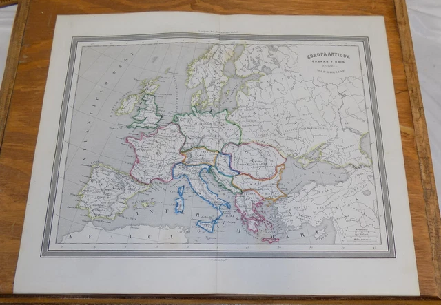1852 ANTIQUE COLOR Map of ANCIENT EUROPE, or, EUROPA ANTIGUA £16.95 ...