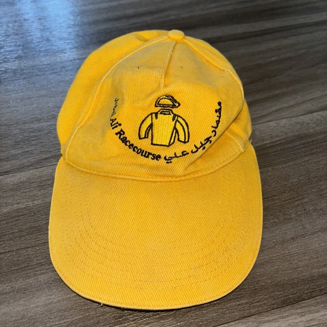 JEBEL ALI RACECOURSE Yellow Cap Hat Dubai United Arab Emirates Horse ...