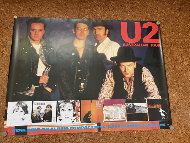 U2 1989 AUSTRALIAN Tour Poster Promo Only Radiohead Coldplay Inxs Bob ...