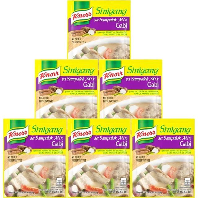 KNORR SINIGANG SA Sampalok Mix Gabi Tamarind Soup Broth Mix Taro 22g (6 Packs) £8.95 - PicClick UK