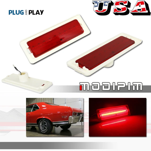 RED LENS LED Rear Corner Side Marker Indicator Lights For 1970-1974 ...