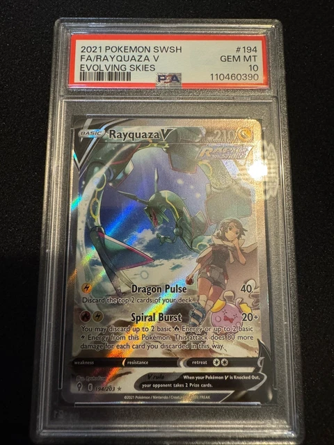 POKÉMON TCG RAYQUAZA v Evolving Skies Card 194/203 PSA 10 £435.12 - PicClick UK