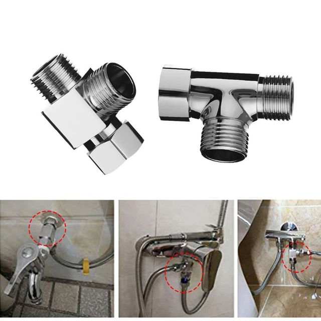 3 Way Diverter Valve Faucet Adapter Kitchen Sink Splitter Water Tap