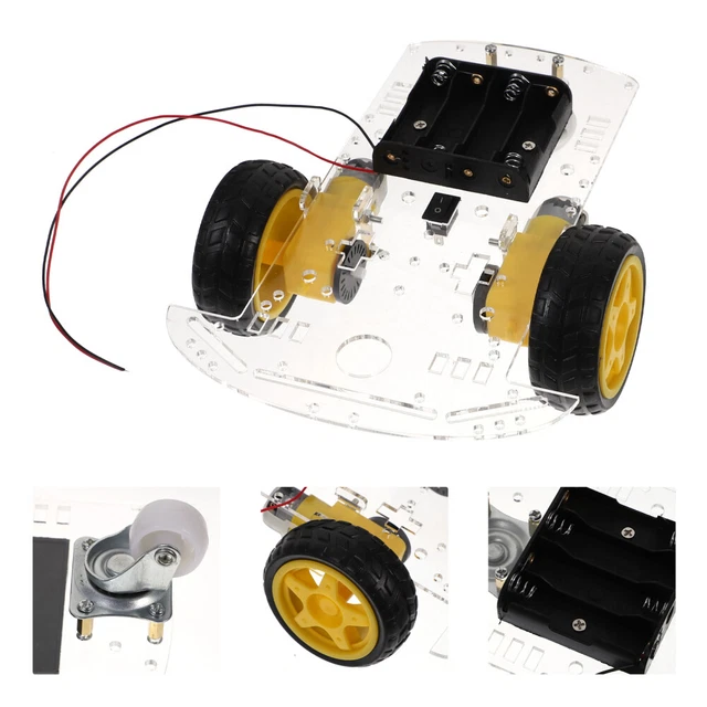 MOTOR SMART ROBOT Car Chassis Kit Encoder Battery Box Compatible for ...