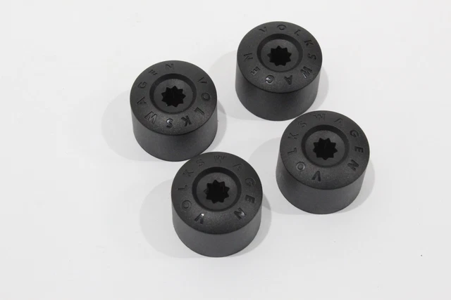VW GOLF 5K Mk6 Locking Wheel Nut Bolt Cover Caps x4 New Genuine ...