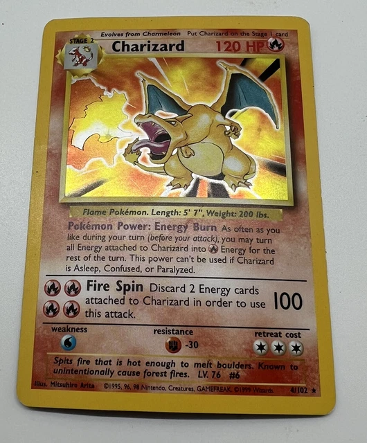 POKÉMON TCG CHARIZARD Base Set 4/102 Holo Unlimited Holo Rare EUR 227 ...