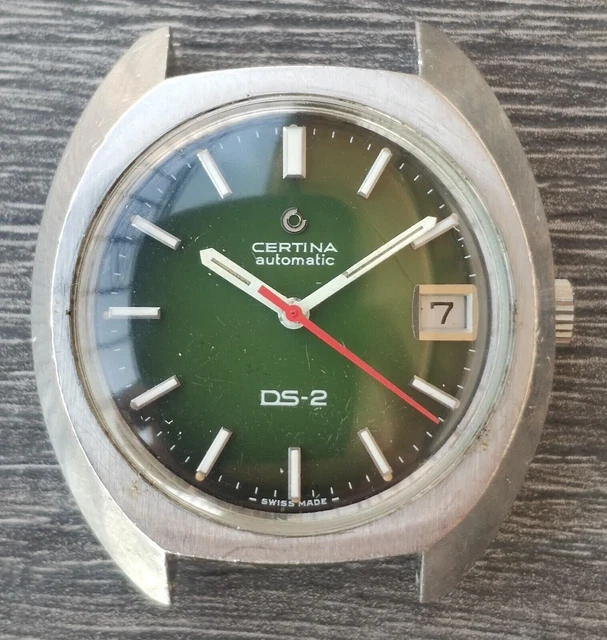 MONTRE AUTOMATIQUE VINTAGE pour homme Certina DS-2 Turtle cal.25-651 cadran vert EUR 361,70 ...