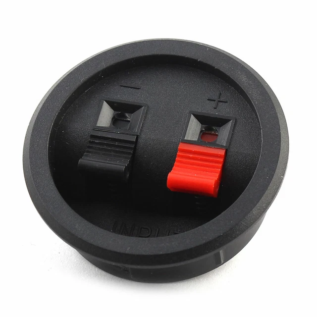 PUSH IN TYPE 2 Way Round Speaker Terminal Cup Connector Black Red EUR 3 ...
