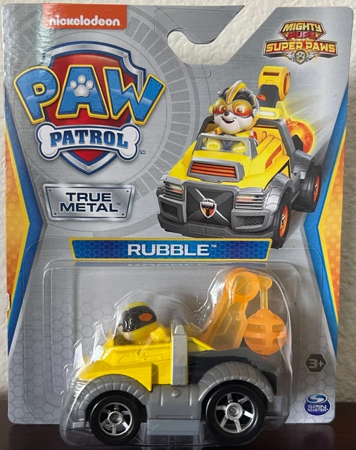 PAW PATROL TRUE Metal Mighty Pups Super Paws Die-cast Vehicle - Rubble ...