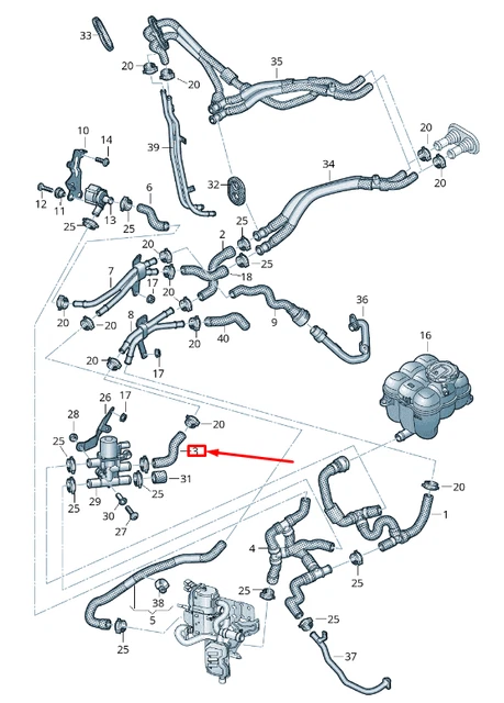 AUDI Q7 4M Tuyau de liquide de refroidissement moteur 4M0265374AA ...