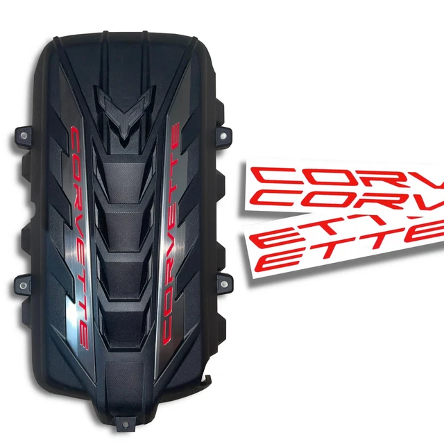 GLOSS RED VINYL Letter Decals for 2020-2024 Chevy Corvette C8 Engine ...