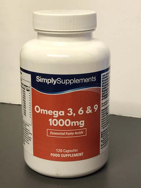 OMEGA 3, 6 & 9 Capsules 1000mg - 120 Capsules - For Heart, Brain and ...