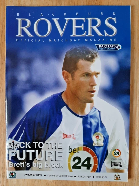 BLACKBURN ROVERS V Wigan Athletic. 1st October 2006. Premiership. Mint ...