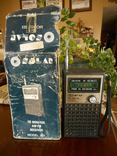 SOLAR RADIO CB Monitor AM/FM Vintage Radio Model 322 Used Tip is off ...